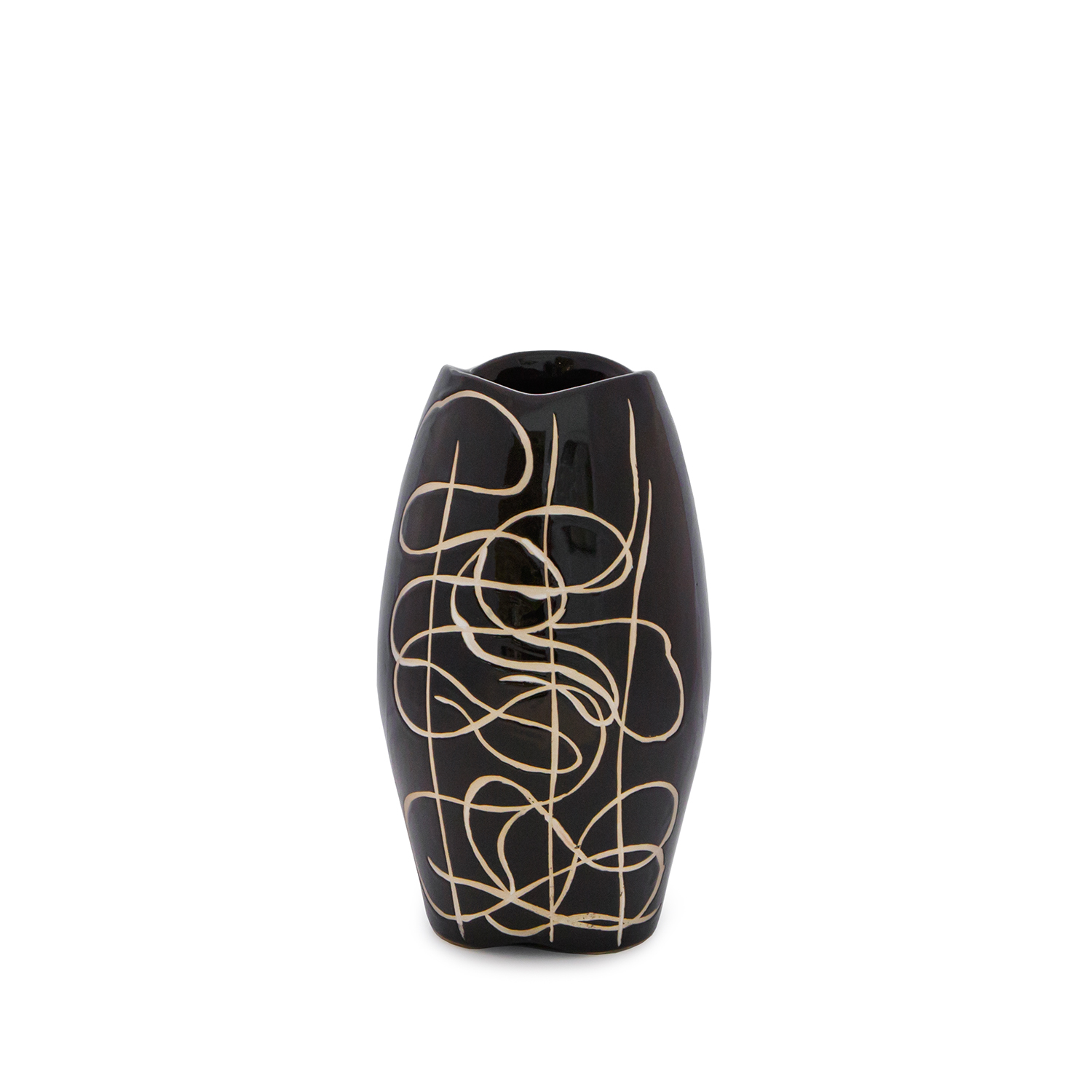 Scribbled Ceramic Medium Vase - Copenhagen Imports